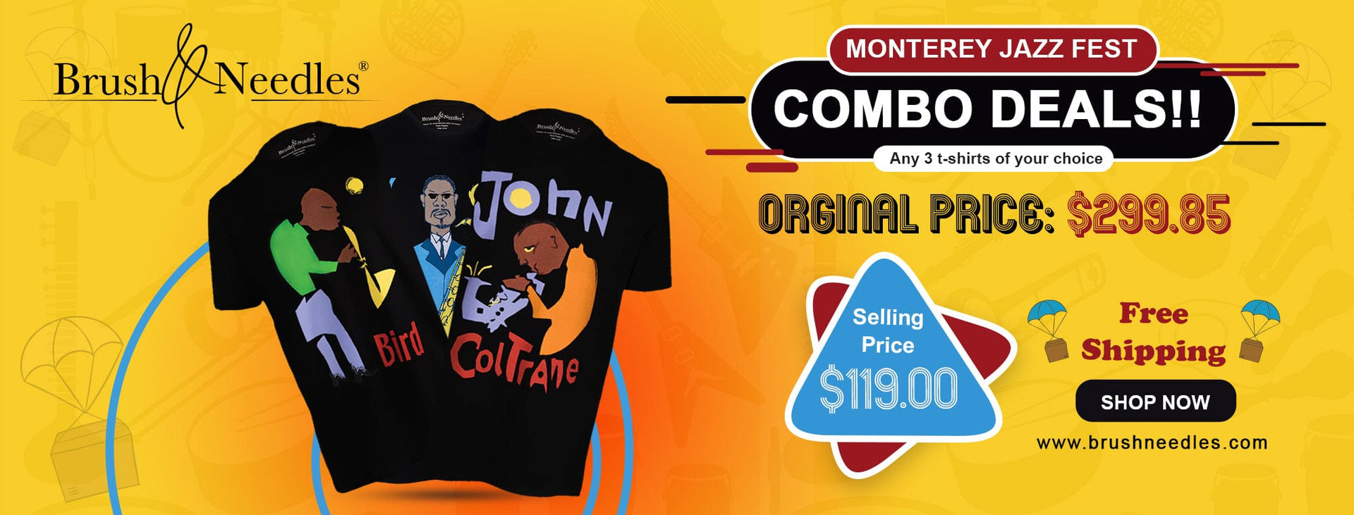 Brush & Needles - Buy Jazz Music T-shirts Online | Jazz T-shirts